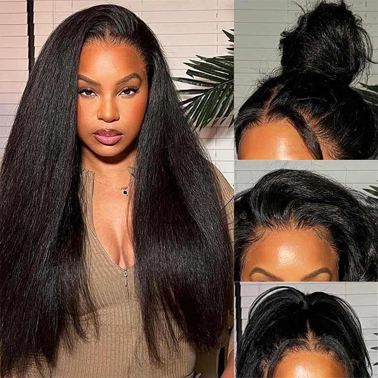 Klaiyi 13x4 Pre-Everything Yaki Straight Put On and Go Glueless Wig – KLAIYI
