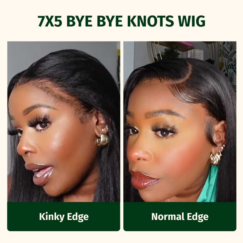 Klaiyi Yaki Straight Glueless Lace Wigs 7x5 Pre-Cut Human Hair Wigs – KLAIYI